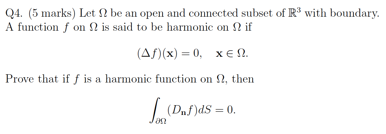 Solved Q4. (5 marks) Let Ω be an open and connected subset | Chegg.com