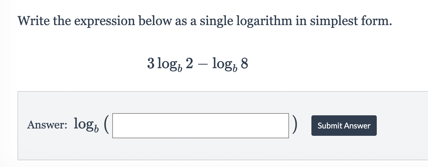 Solved Write the expression below as a single logarithm in | Chegg.com