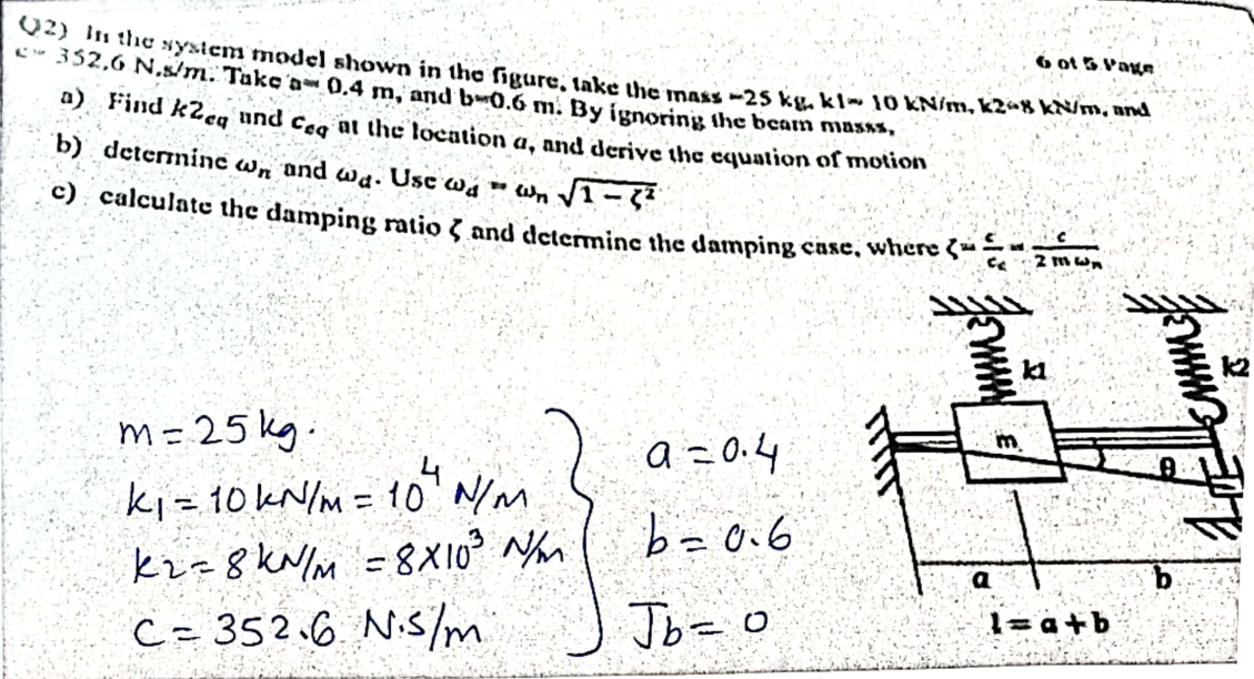 Solved (22) If the system model shown in the figure, take | Chegg.com