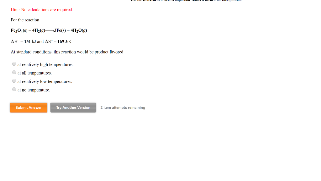 Solved Hint: No calculations are required. For the reaction | Chegg.com