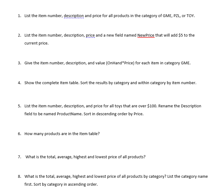 Solved Database Management Systems SQL – Structured Query | Chegg.com
