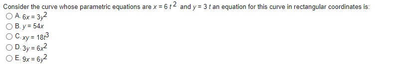 Solved Consider the curve whose parametric equations are x = | Chegg.com