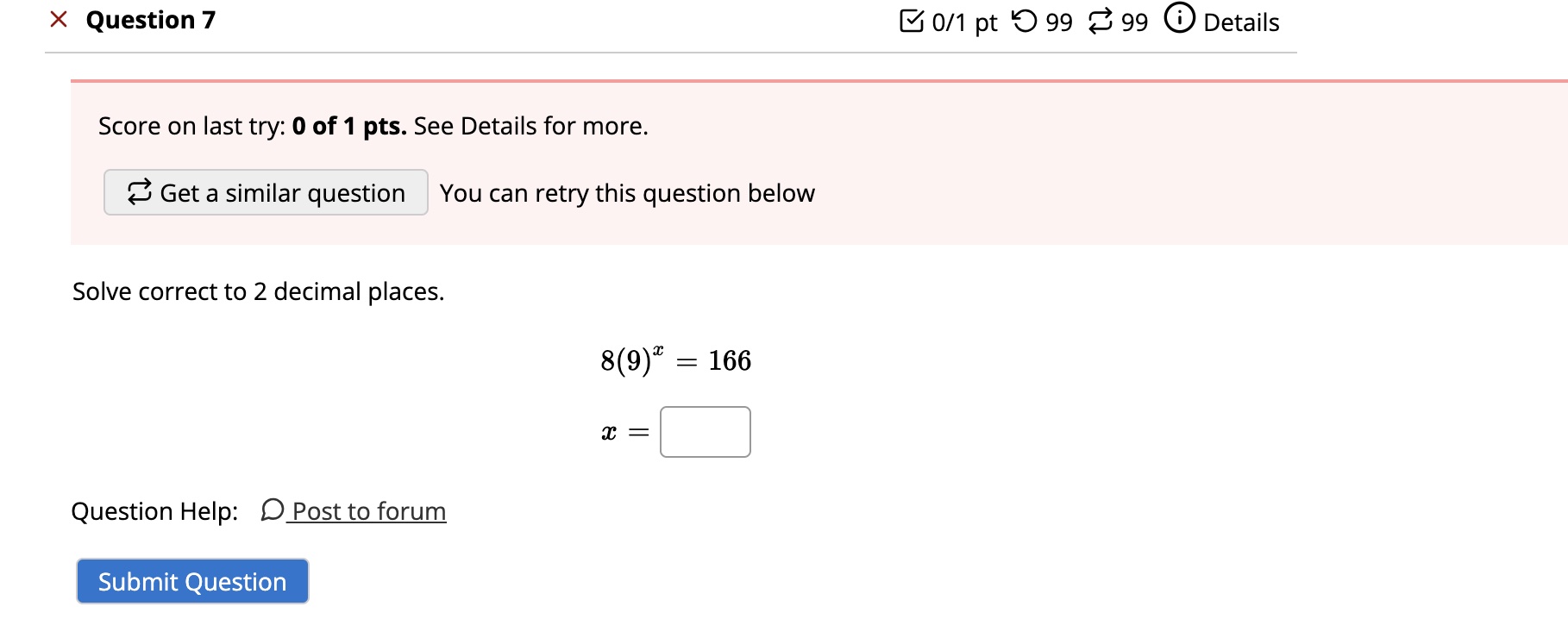 Solved Score on last try: 0 of 1 pts. See Details for more. | Chegg.com
