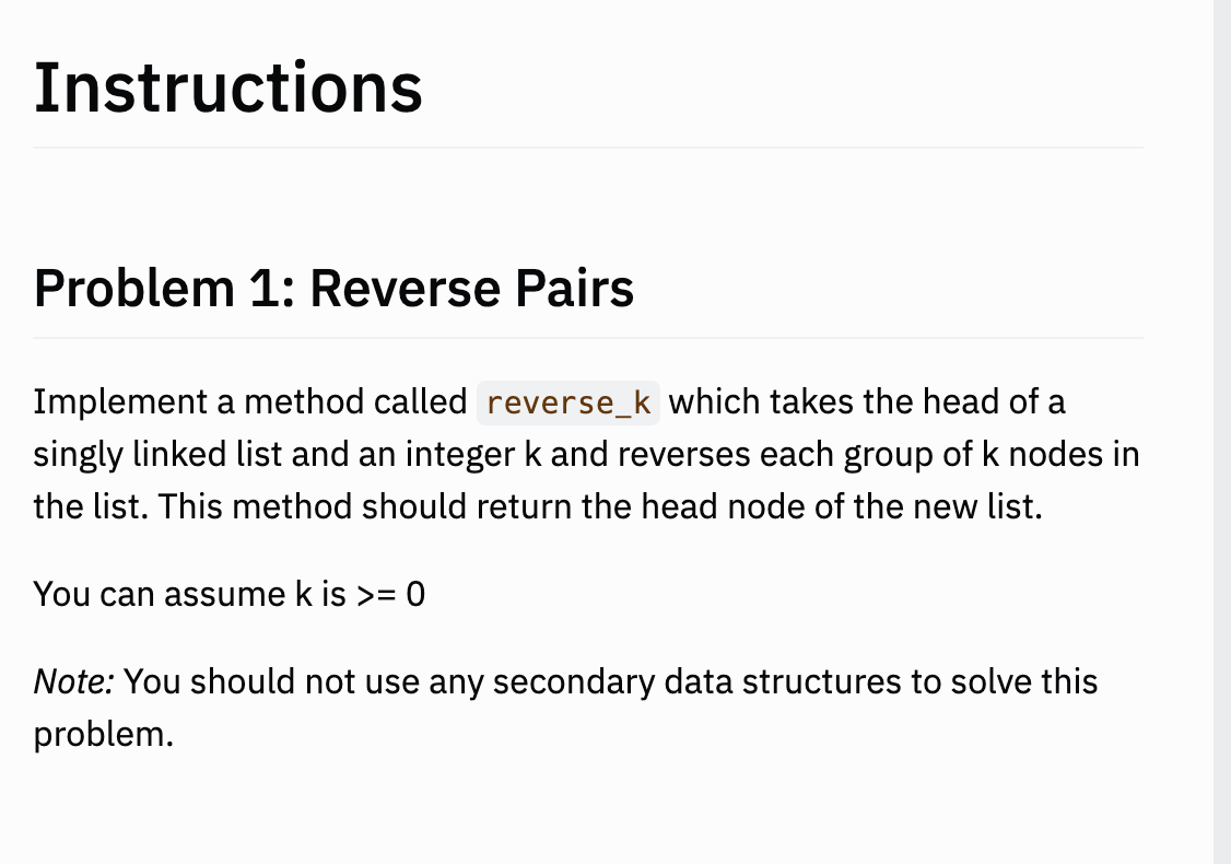 Solved Instructions Problem 1 Reverse Pairs Implement A 