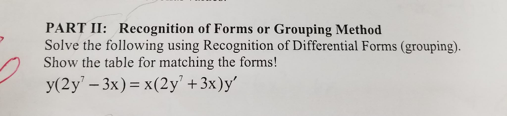 Solved RECOGNITION OF FORMS OR GROUPING METHOD Solve the | Chegg.com