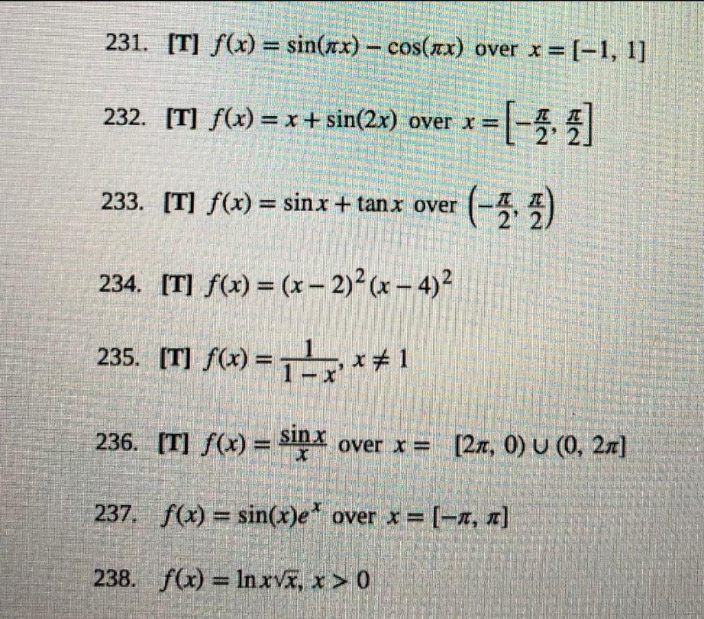 Solved For the following exercises, determine a intervals | Chegg.com