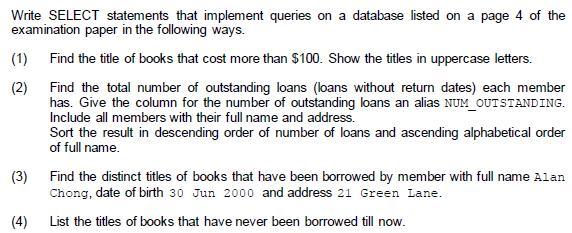 Solved CREATE TABLE BOOK( Catalog Number Title Cost | Chegg.com