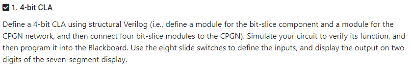 Solved 1.4-bit CLA Define a 4-bit CLA using structural | Chegg.com