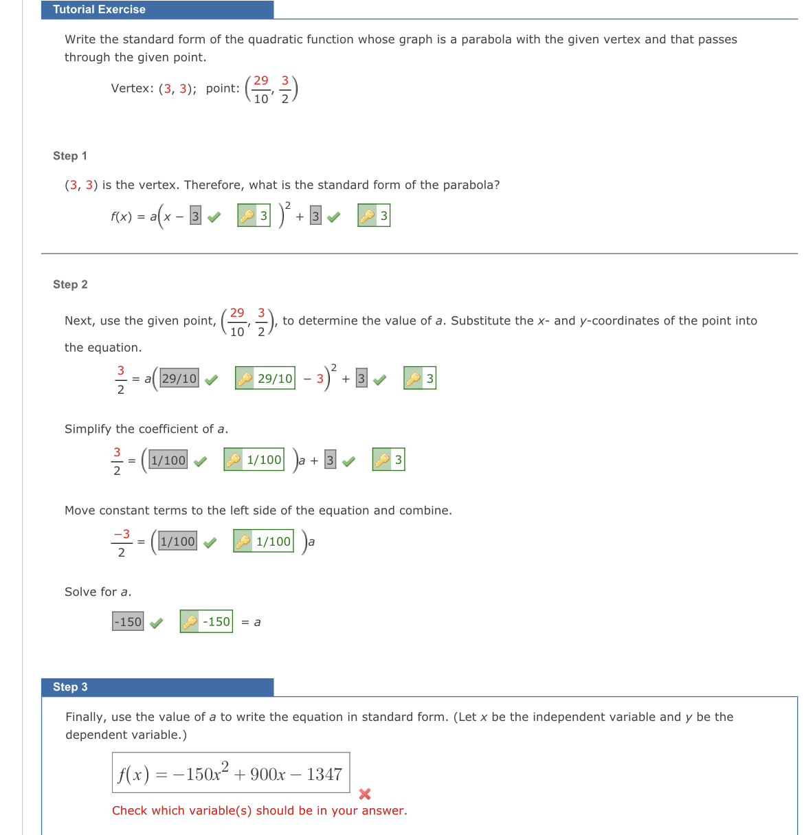 Step 3. Write the trinomial as the square of a | Chegg.com