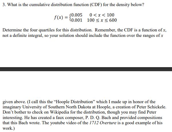 Solved 3. What is the cumulative distribution function (CDF) | Chegg.com