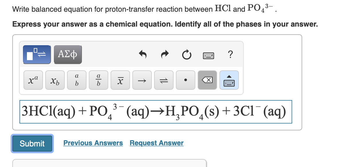Solved Write balanced equation for proton-transfer reaction | Chegg.com