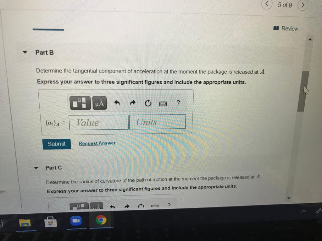Solved a Review A package is dropped from the plane which | Chegg.com