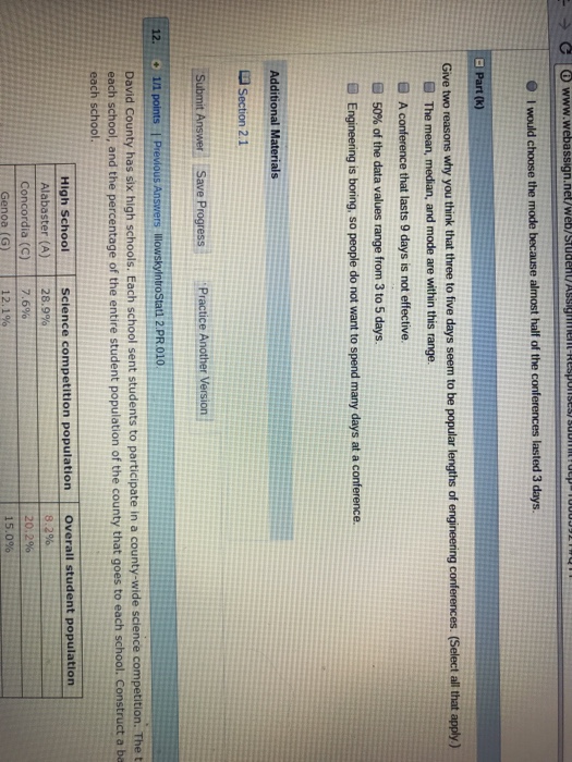 Solved Part (a) Organize the data in a chart. (Round your | Chegg.com