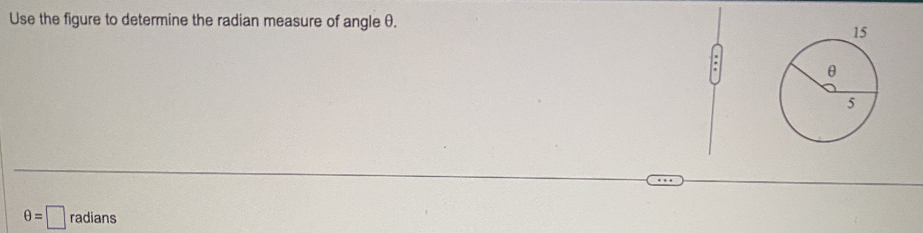 Solved Use the figure to determine the radian measure of | Chegg.com