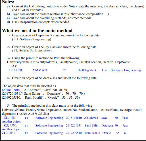Solved Second question: Use the following UML to create two | Chegg.com