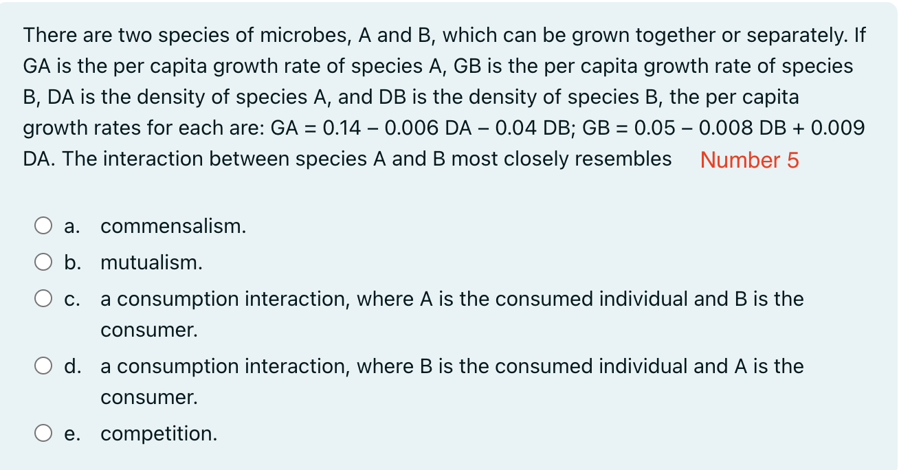 Solved In which situation does an interspecific interaction | Chegg.com