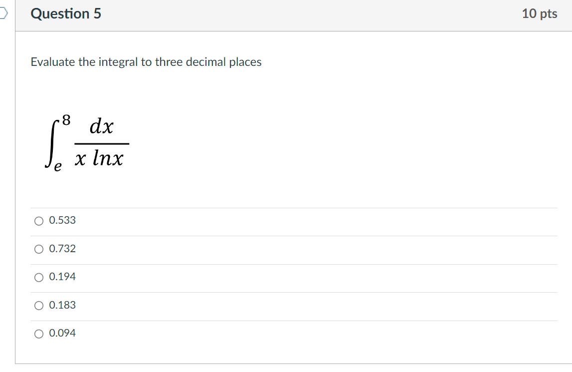 Solved Evaluate the integral to three decimal places | Chegg.com
