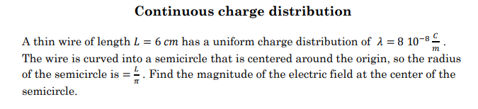 Solved Continuous charge distribution A thin wire of length | Chegg.com