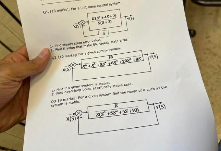 Solved Q1. [18 marks] 2- Find K value that make 5% steady | Chegg.com