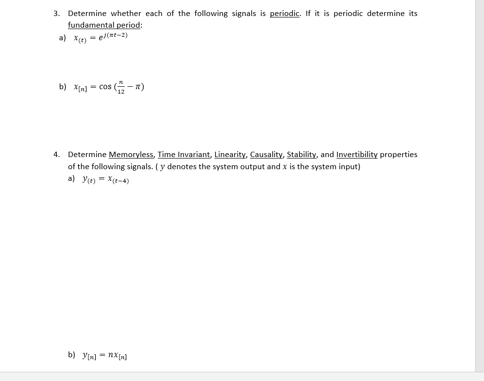 Solved 3. Determine whether each of the following signals is | Chegg.com