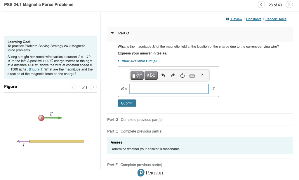 Solved PSS 24.1 Magnetic Force Problems 28 of 43 n Review I | Chegg.com