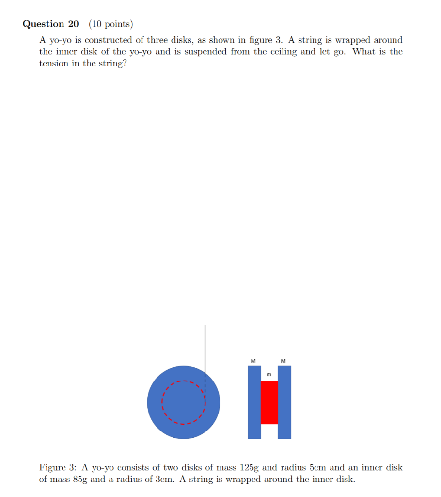Solved Question 20 (10 points) A yo-yo is constructed of | Chegg.com