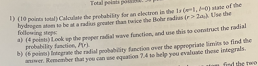 Solved Question: calculate the probability for an electron | Chegg.com