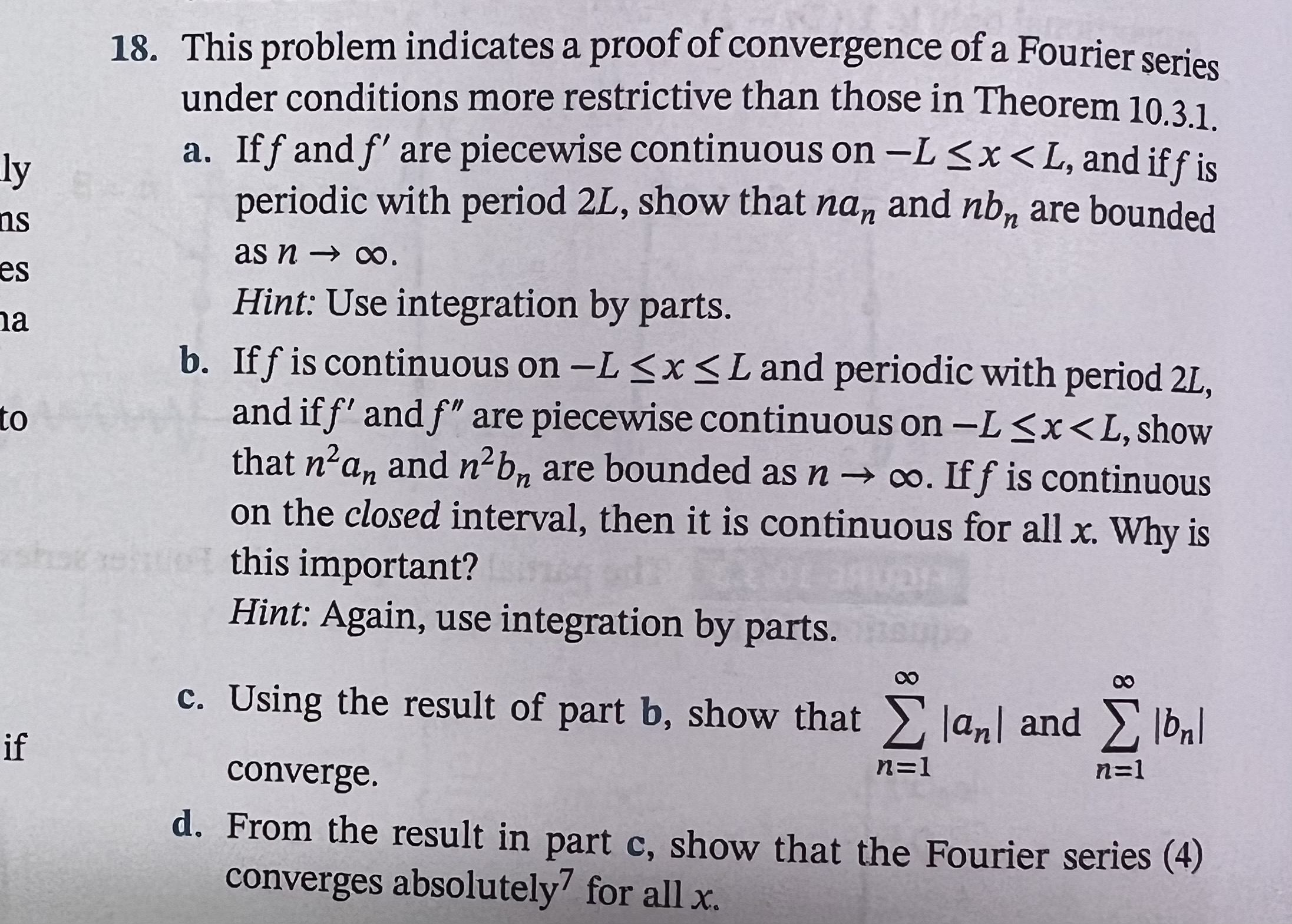 Solved Suppose that f and f′ are piecewise continuous on the | Chegg.com