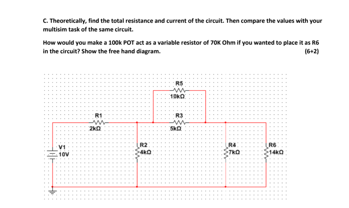 Solved C. Theoretically, find the total resistance and | Chegg.com