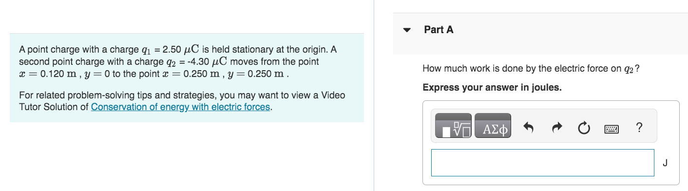 Solved A point charge with a charge q1=2.50μC is held | Chegg.com