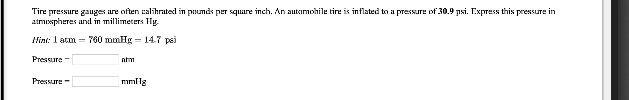 Solved Tire pressure gauges are often calibrated in pounds | Chegg.com