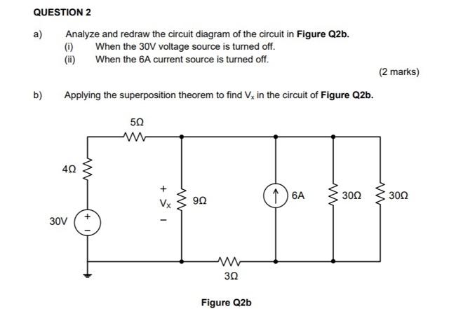 Solved QUESTION 2 a) Analyze and redraw the circuit diagram | Chegg.com
