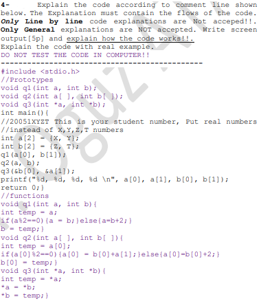 Solved Explain the code according to comment line shown | Chegg.com