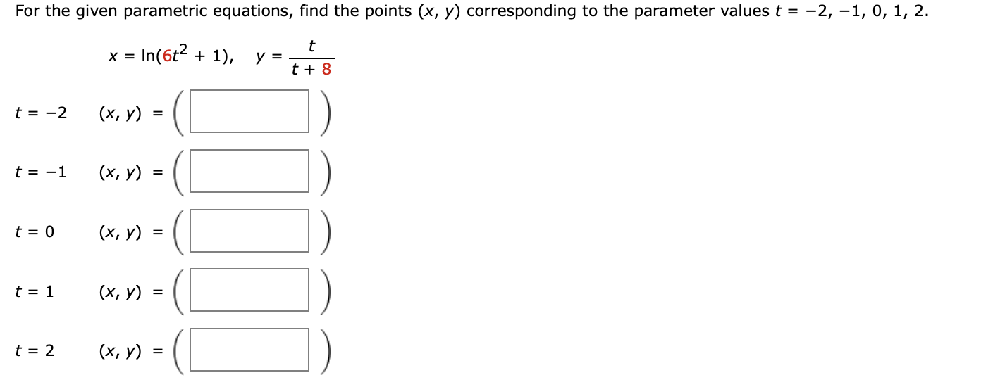 Solved For the given parametric equations, find the points | Chegg.com