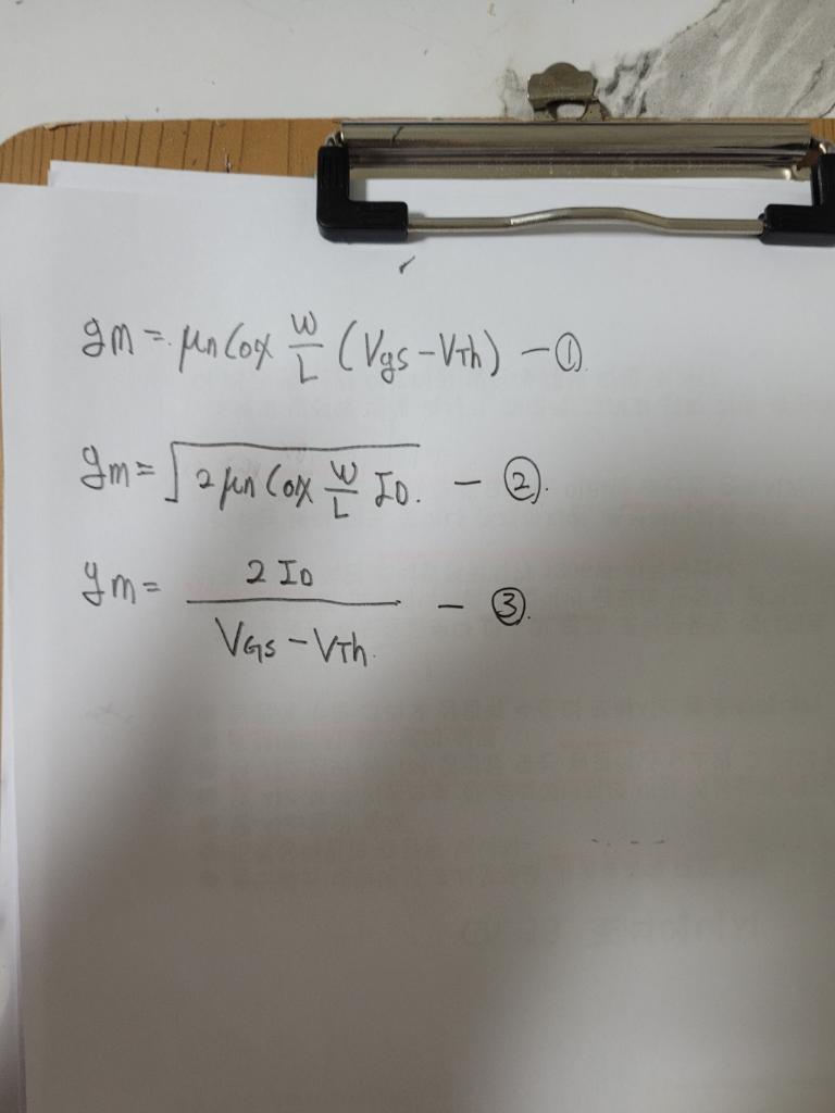 Solved There is formula 1.2.3 to obtain gm. I wonder what | Chegg.com