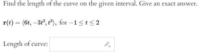 Solved Find the length of the curve on the given interval. | Chegg.com
