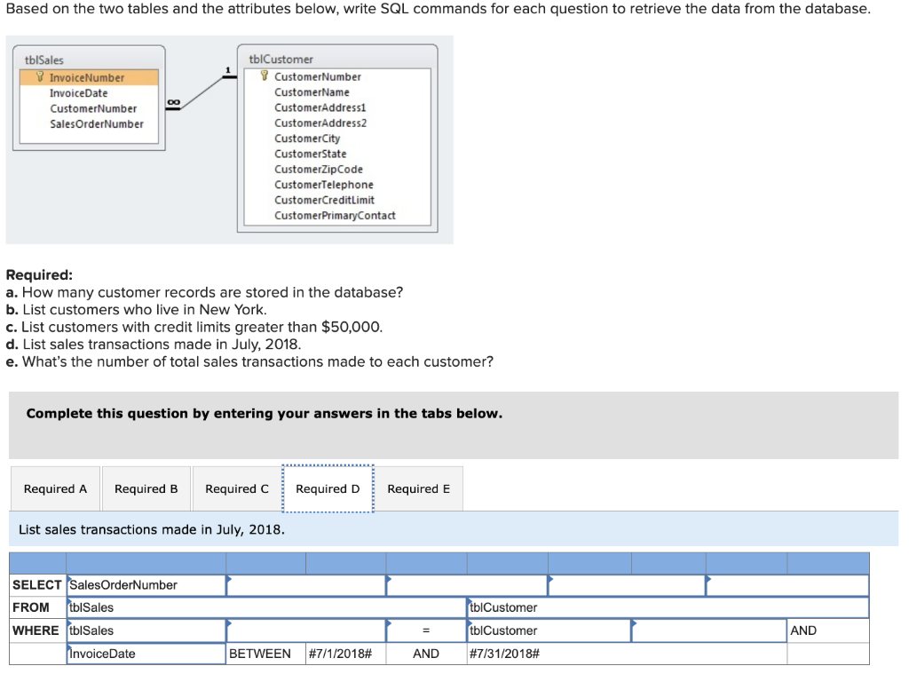 Solved Required: a. How many customer records are stored in | Chegg.com