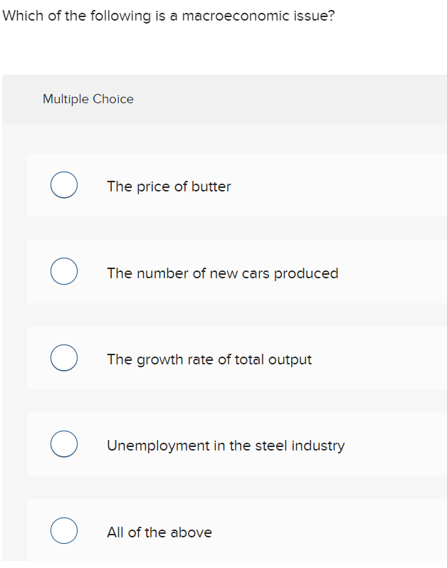 Solved Which of the following is a macroeconomic | Chegg.com