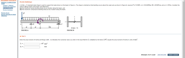 Solved A W360 × 72 standard steel shape is used to support | Chegg.com