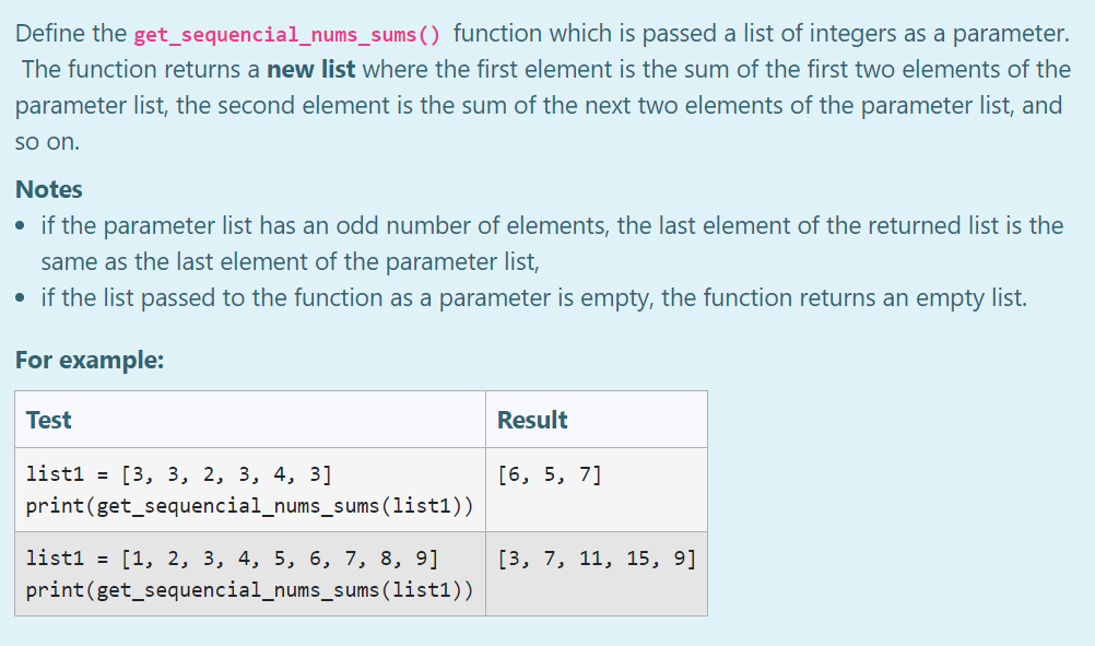 Solved Define the get_sequencial_nums_sums() function which | Chegg.com