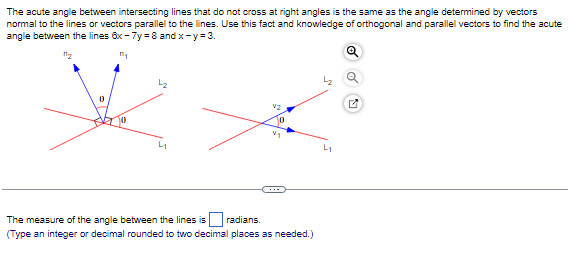 Solved The acute angle between intersecting lines that do | Chegg.com