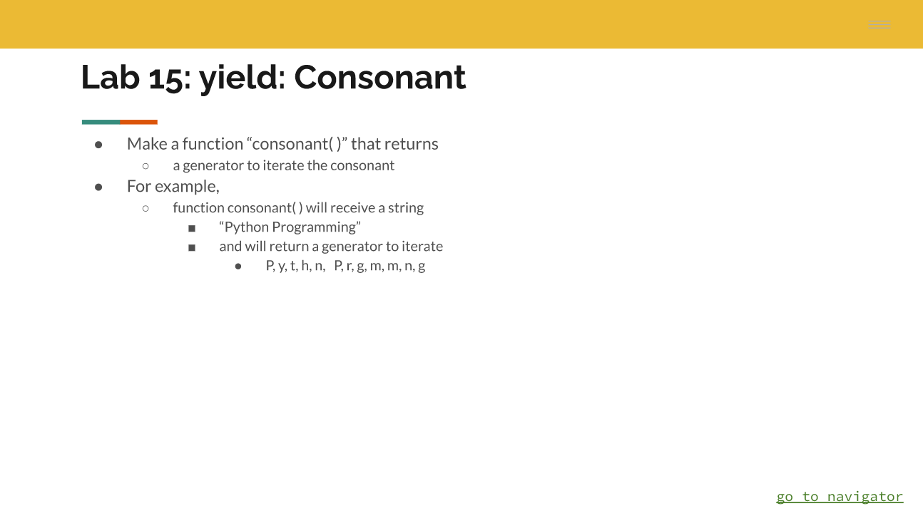 Solved - Make a function "consonant( )" that returns - a | Chegg.com