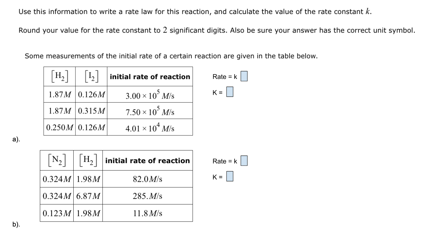 Solved Use this information to write a rate law for this | Chegg.com