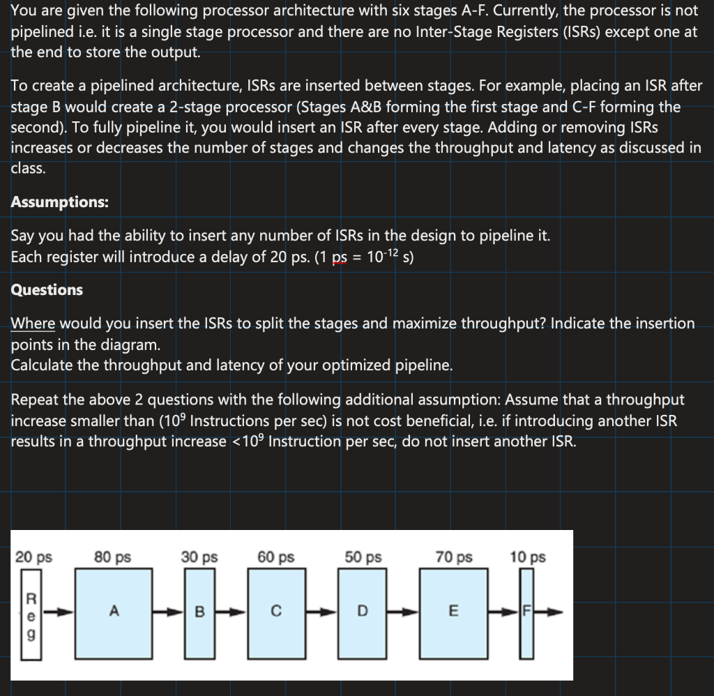 You are given the following processor architecture | Chegg.com You are given the following processor architecture | Chegg.com