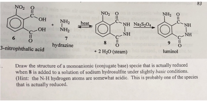 Solved 83 NO CO NH2 O он NH2 heat NH OH NH2 hydrazine | Chegg.com