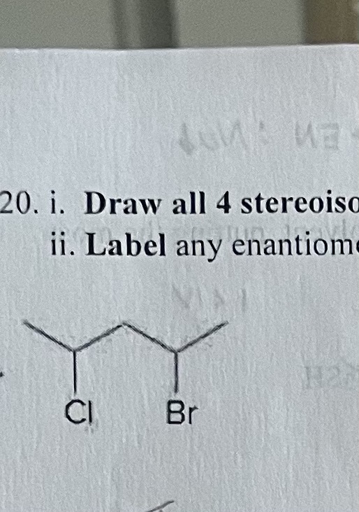 Solved i. ﻿Draw all 4 ﻿stereoisomers of the compound. using | Chegg.com