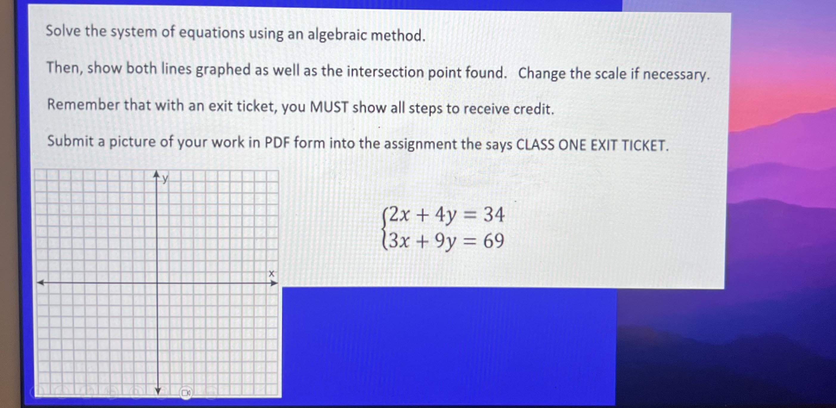 Solved Solve the system of equations using an algebraic | Chegg.com