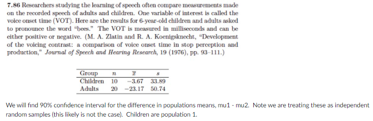 Solved 1. Find the estimate for (mu1 - mu2). Round to 1 | Chegg.com