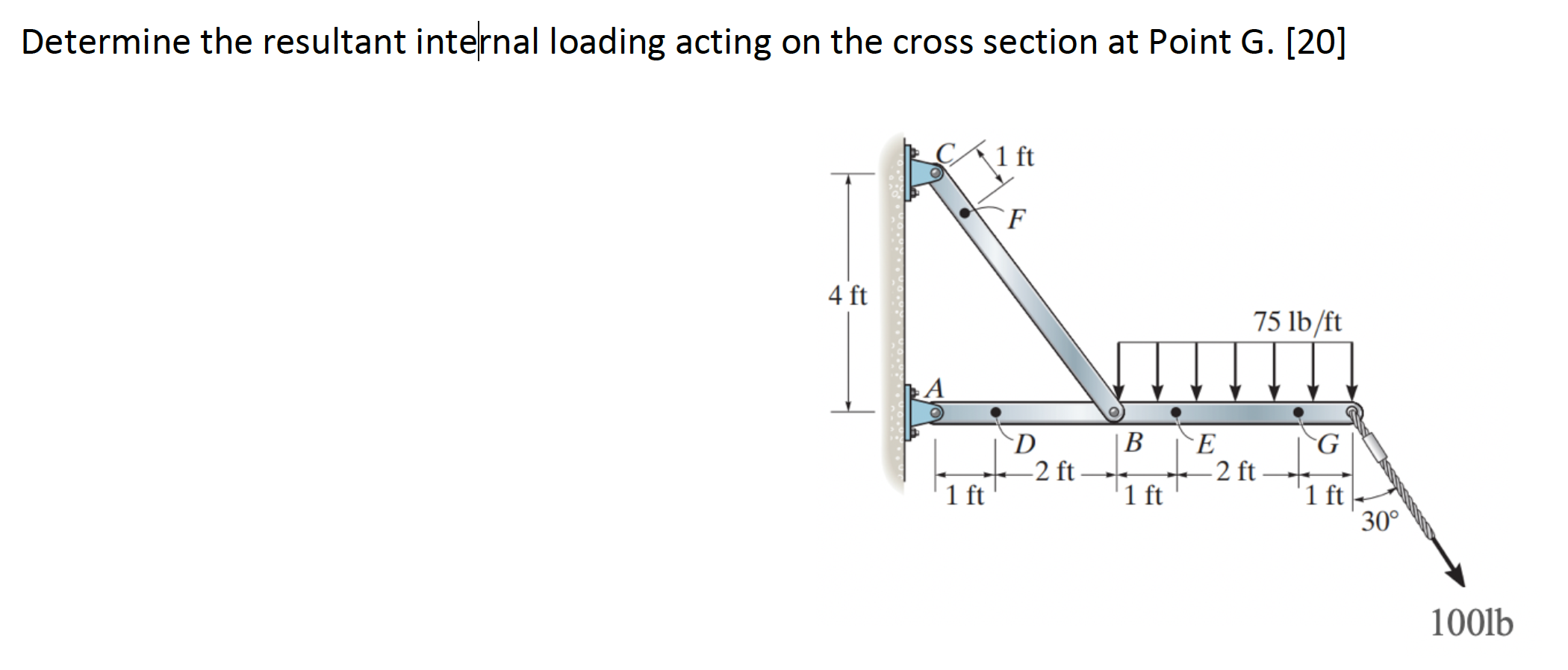 Solved Determine the resultant internal loading acting on | Chegg.com
