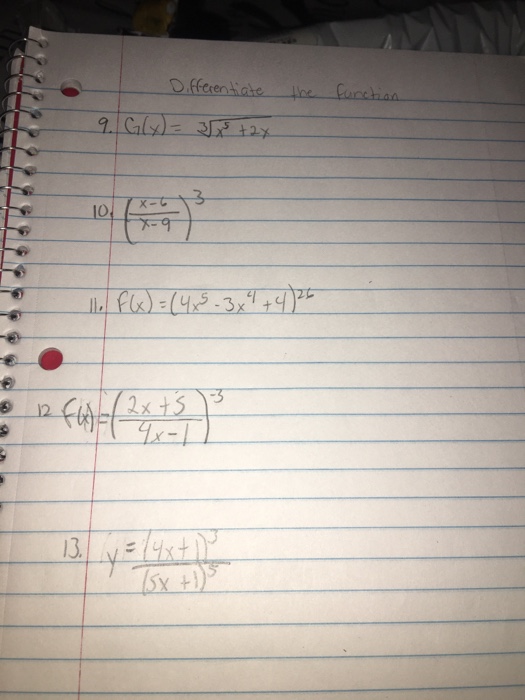 Solved Differentiate the function G(x) = 3 squareroot x^5 + | Chegg.com